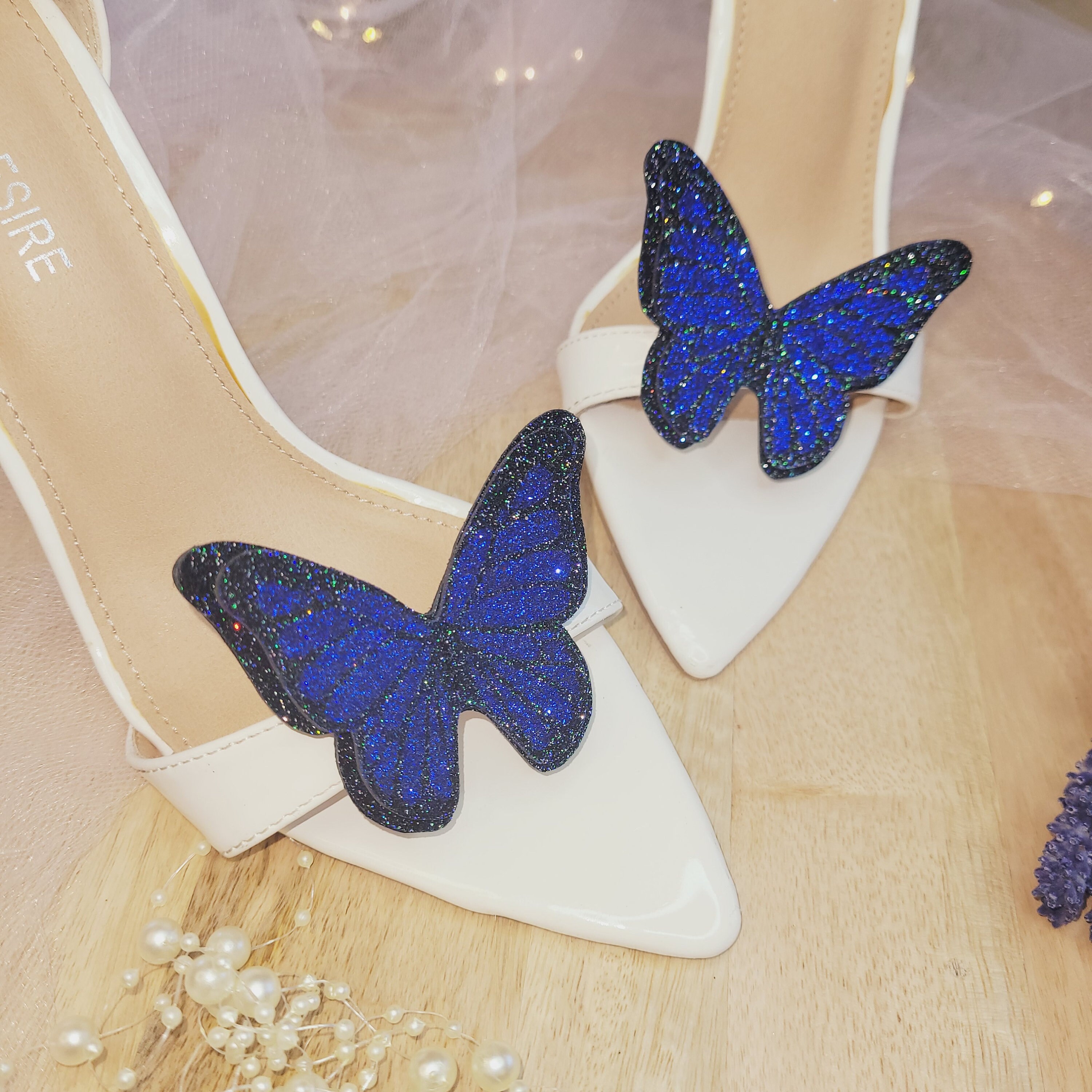 Royal Blue Butterfly Blue Butterflies Shoe Clips Wedding - Etsy Canada