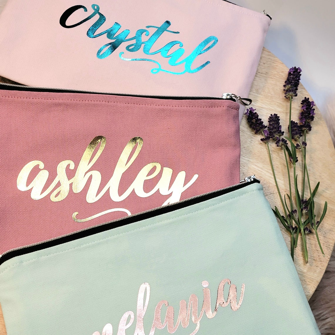 Personalized Monogram Makeup Bag With Cursive Script CUSTOM | Etsy