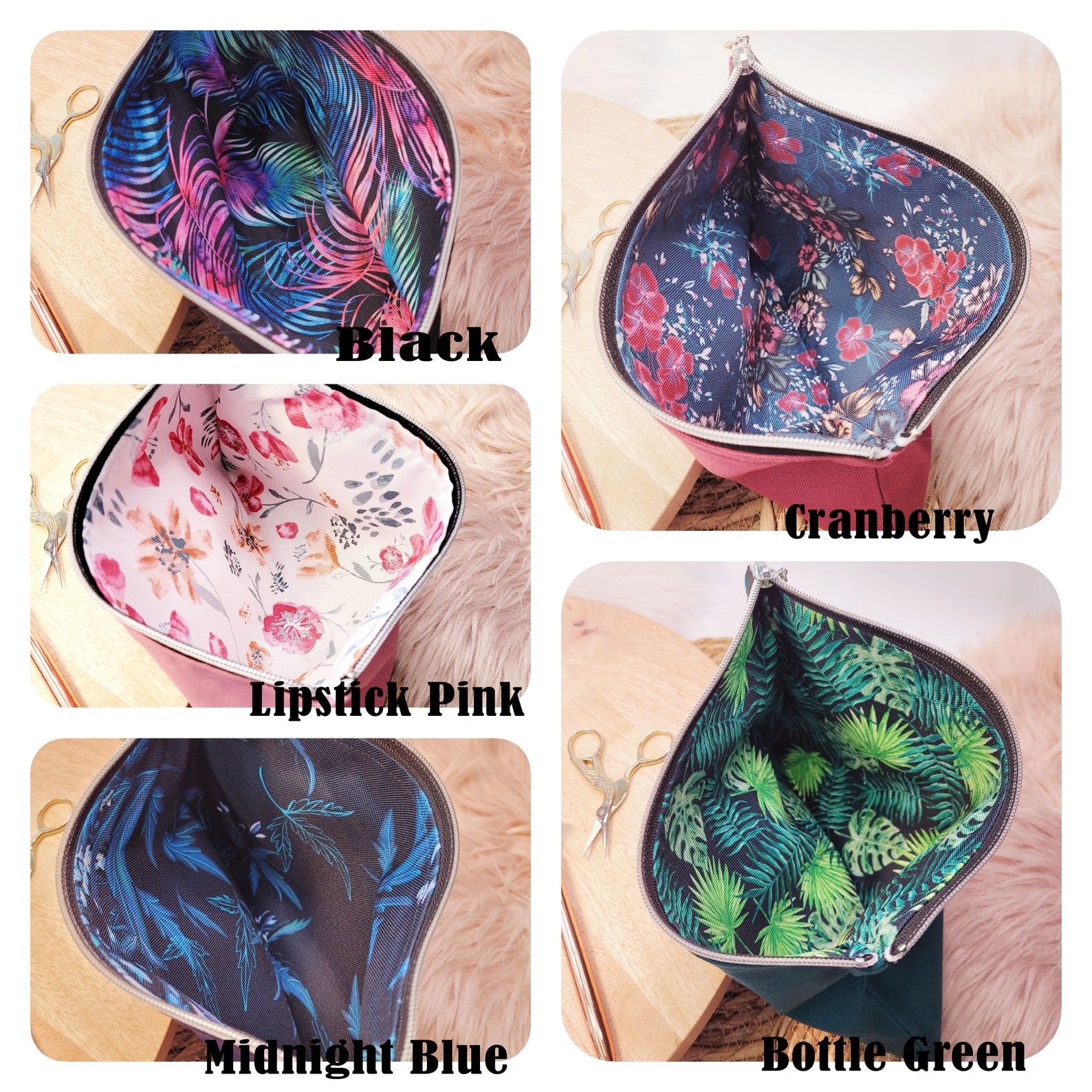 Personalized Monogram Makeup Bag With Cursive Script CUSTOM | Etsy