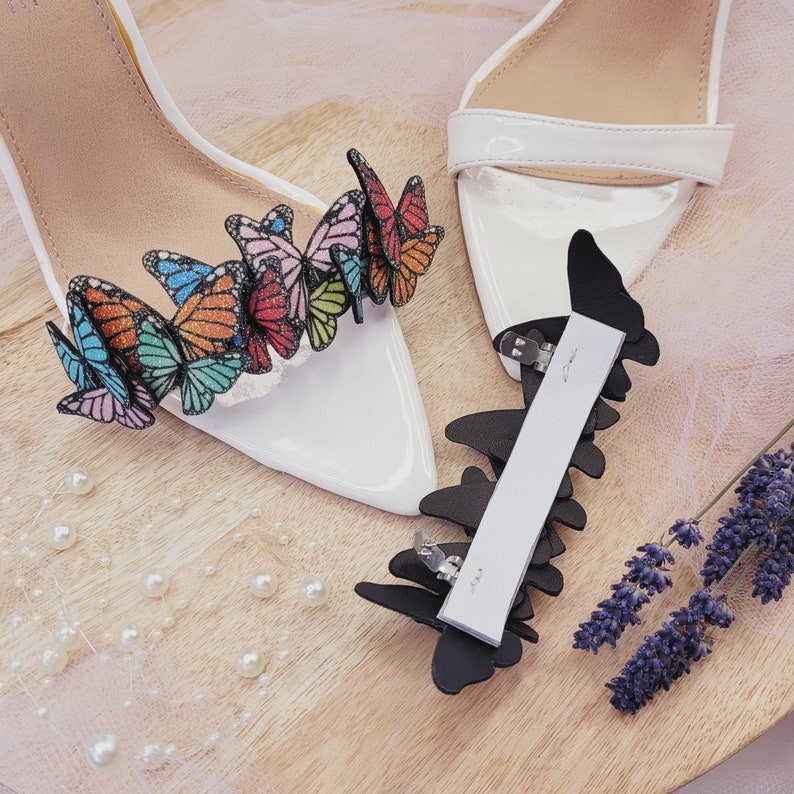 Butterfly Garland Shoe Clips Glitter Butterflies Wedding - Etsy
