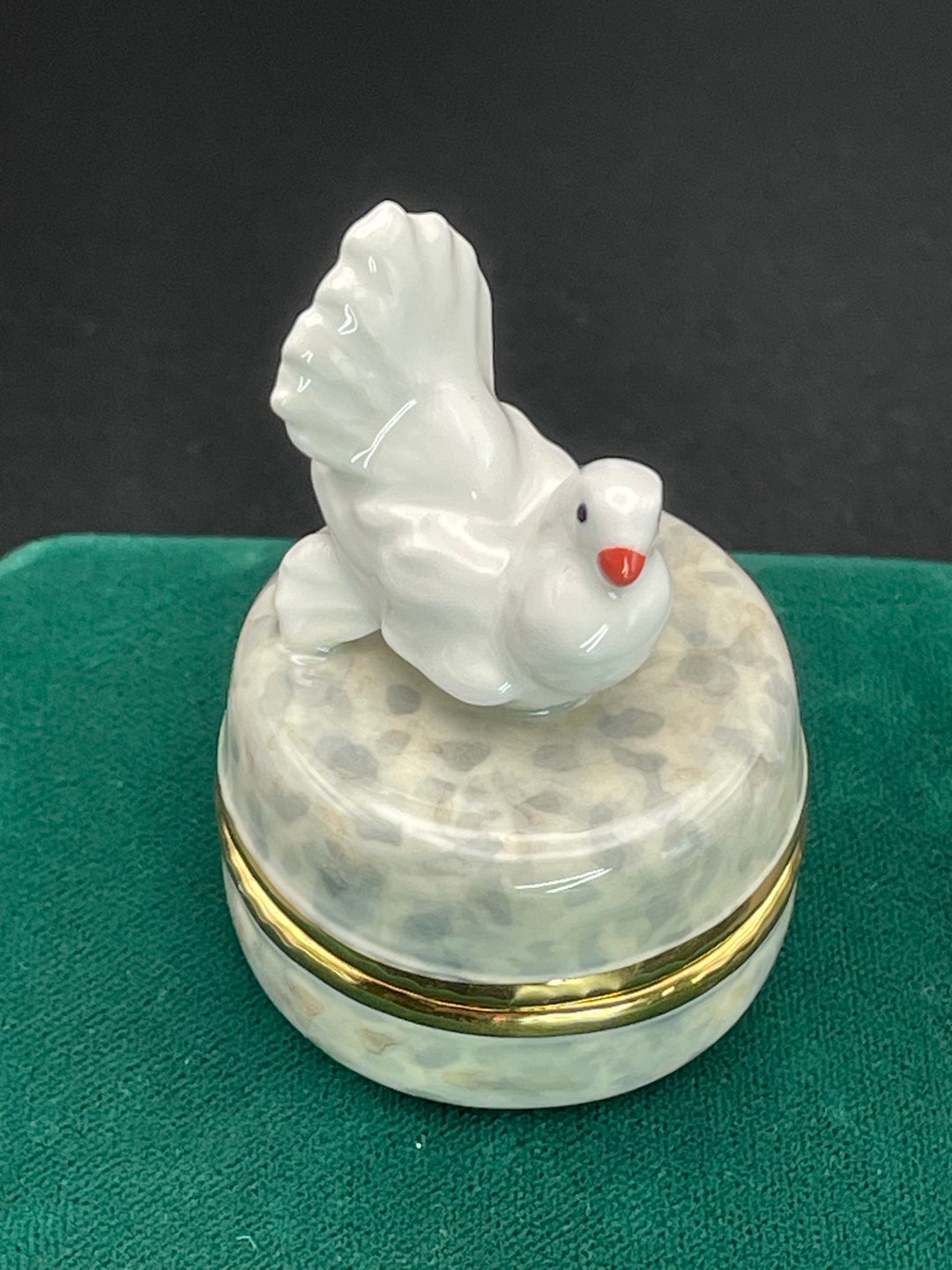 Vintage China Dove Trinket Jewellery Box Porcelain Trinket Small Gift ...