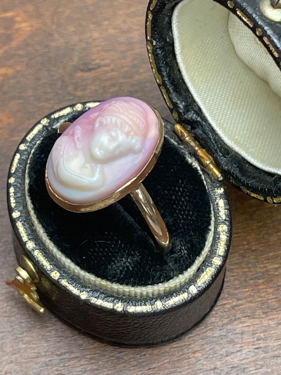 Antique Georgian Vintage Gold Ring Cameo Angel skin C… - Gem