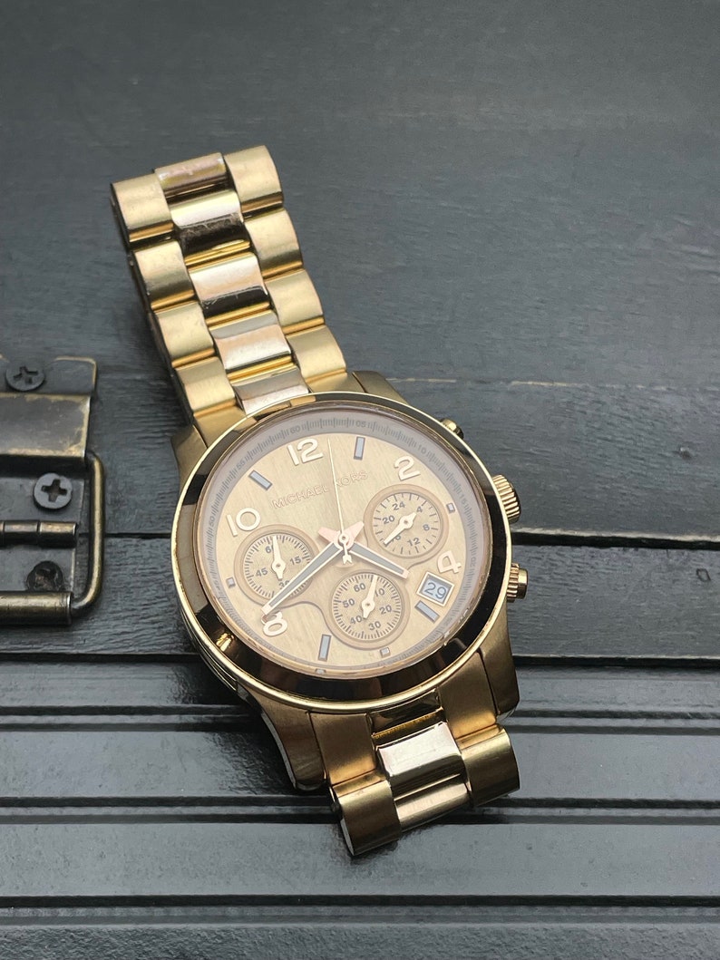 Vintage Michael Kors Gold-plated Chronograph Watch: Stainless Steel ...