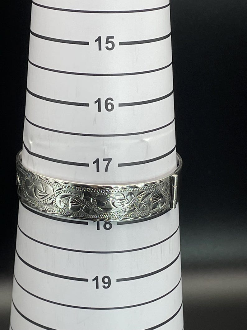 Vintage Engraved Sterling Silver Bangle, Birmingham Hinged Bracelet - Etsy
