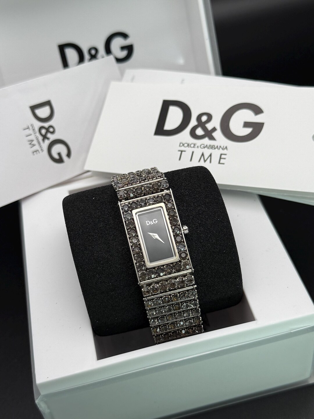 Vintage Dolce & Gabbana Crystal Bracelet Watch, Silver-tone - Etsy