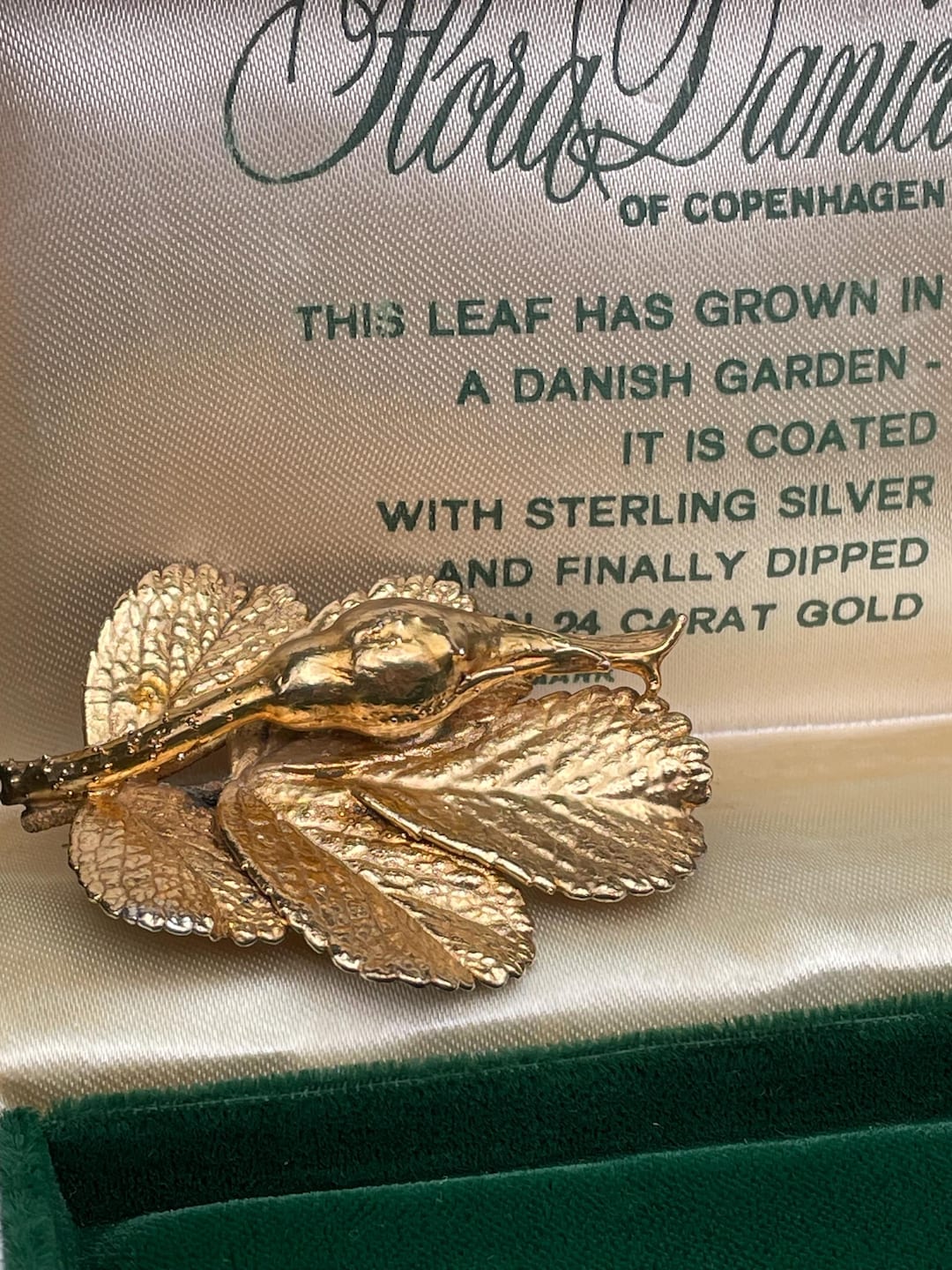 Vintage Flora Danica Rosebud Brooch: 24k Gold-plated Sterling Silver - Etsy
