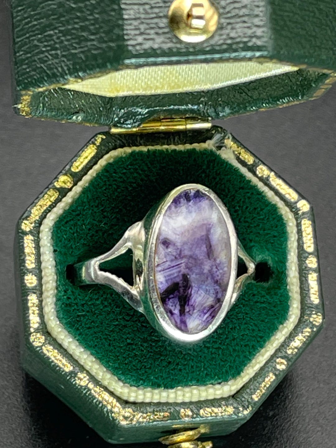 Vintage Modern Blue John Ring Solid Silver 925 Sterling Silver Rare ...