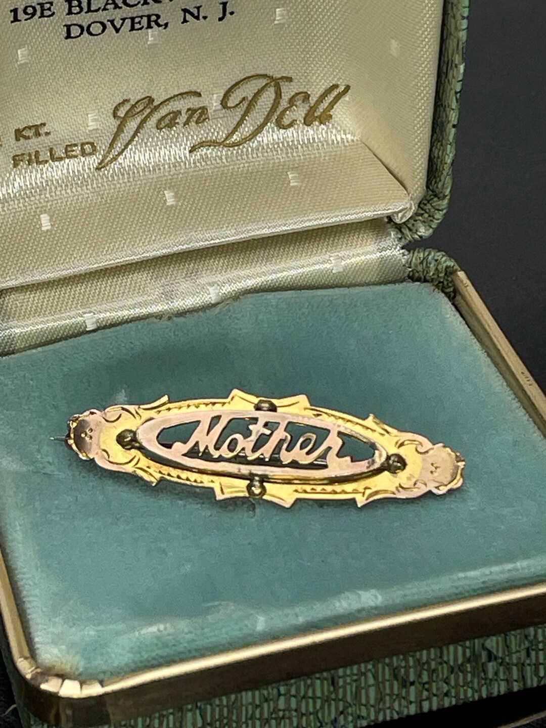 Antique Rolled Gold Pin Brooch Mother Brooch Two Tone Gold for Ladies ...