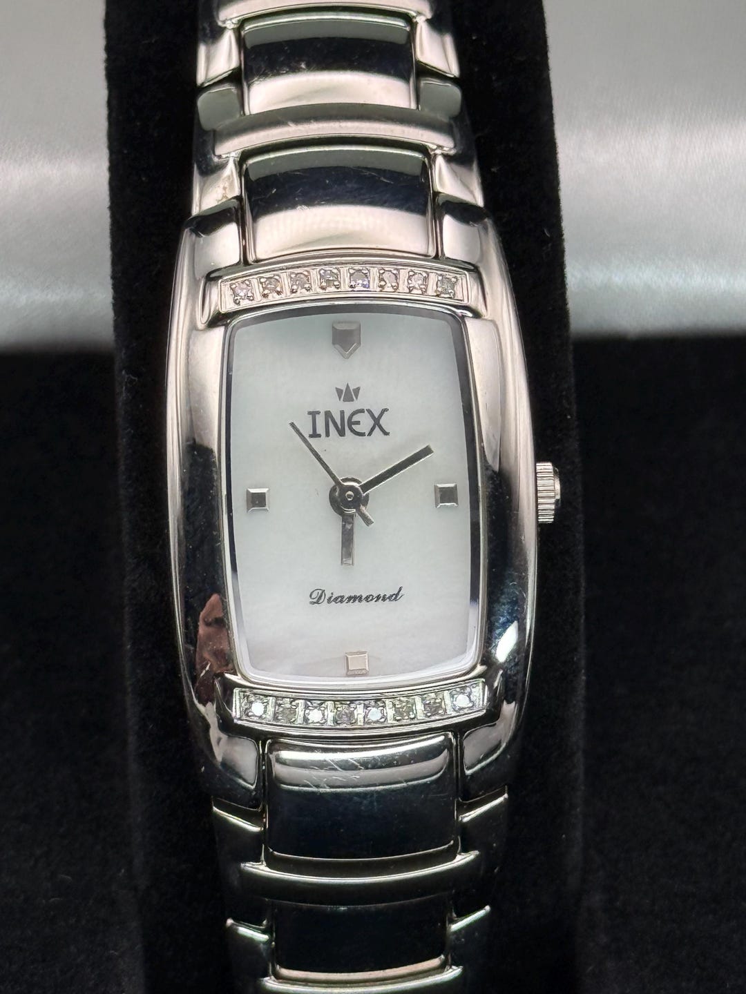 Vintage Inex Watch Diamond Bracelet Ladies Quartz Serviced Ornate ...