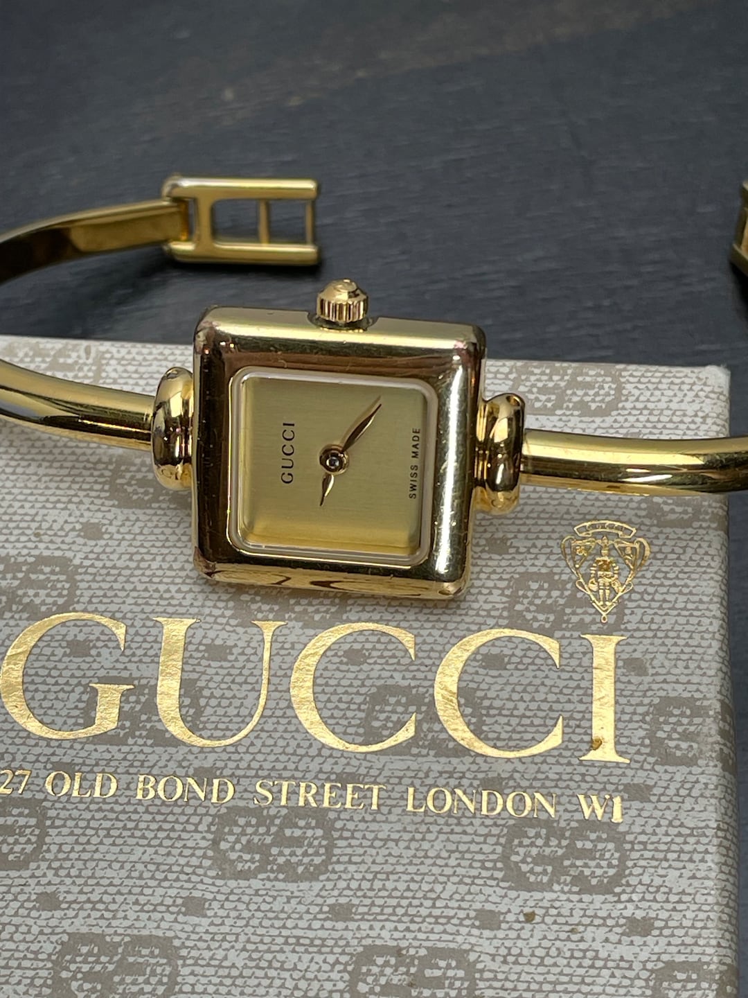 Vintage Gucci Wrist Watch for Women Working Gold Plated Adjustable ...