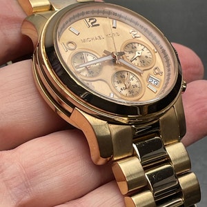 Vintage Michael Kors Gold-plated Chronograph Watch: Stainless Steel ...