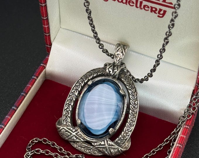 Vintage Miracle Scottish Celtic Blue Agate Crystal Glass Very Rarely ...