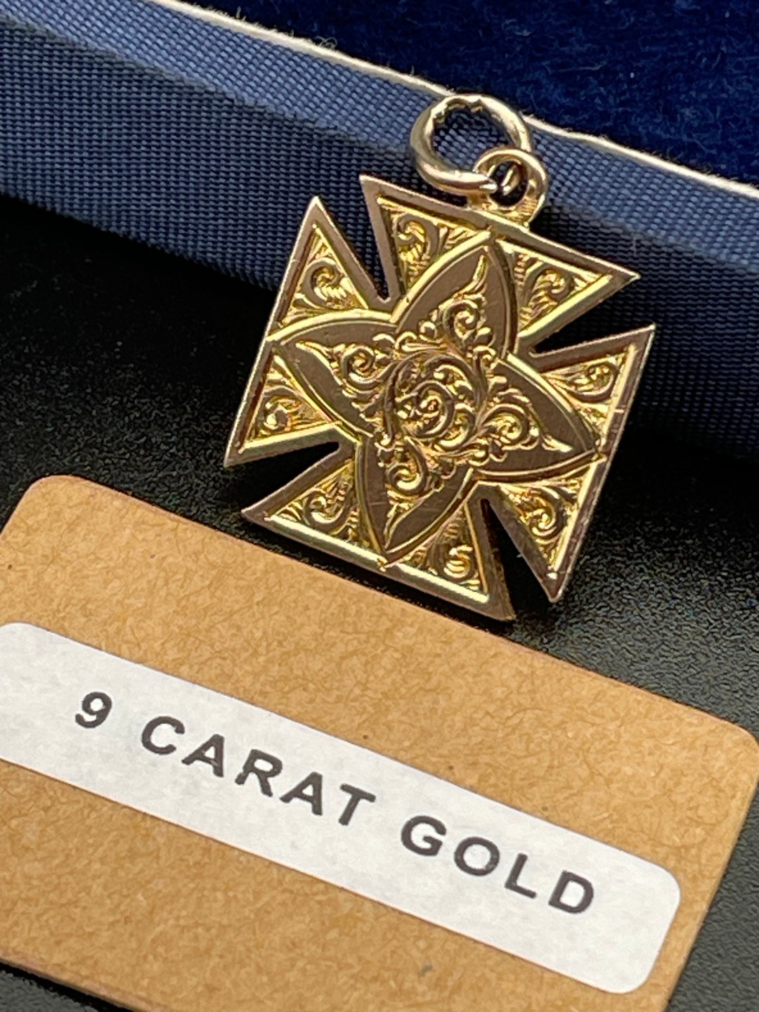 Vintage Antique 9ct Gold Maltese Cross Solid Gold Hallmarked Ornate ...