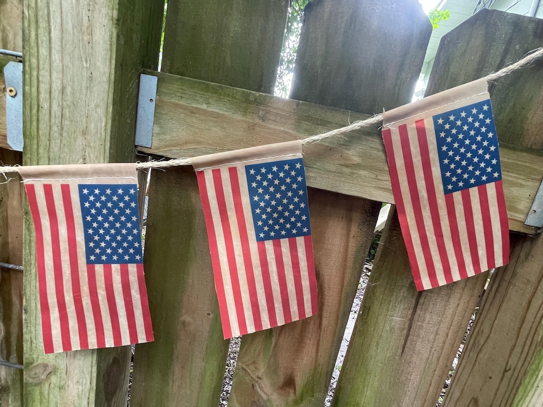 Recycled Sail Flags | American Flag Garland - Etsy