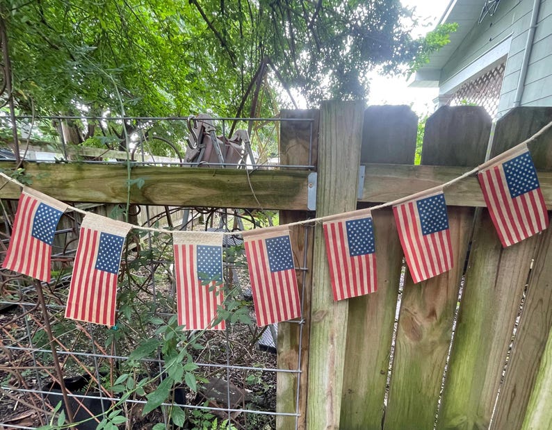 Recycled Sail Flags | American Flag Garland - Etsy