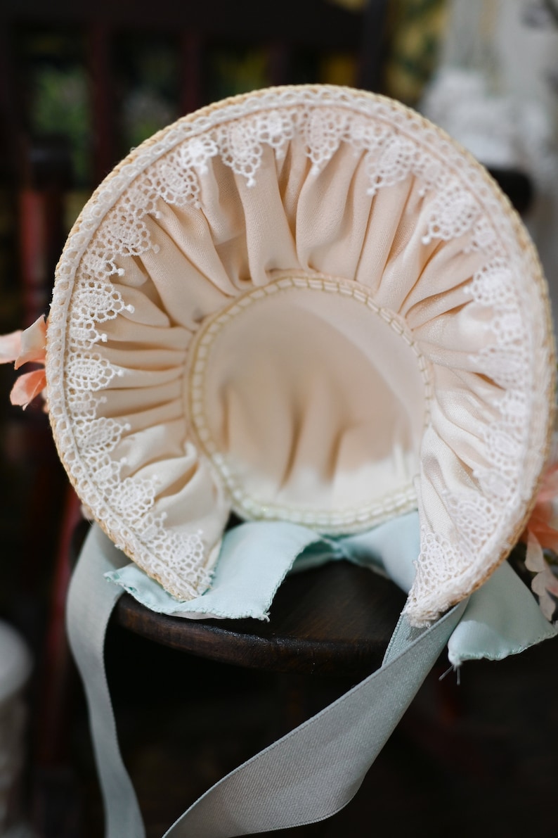 BJD 1/3 Straw Bonnet: Regency Victorian Hat With Silk Floral - Etsy