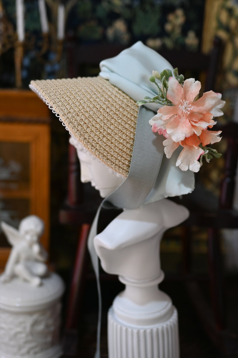 BJD 1/3 Straw Bonnet: Regency Victorian Hat With Silk Floral - Etsy