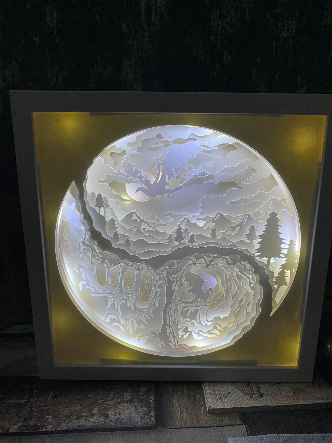 Dragon Light Box, Shadow Box - Etsy