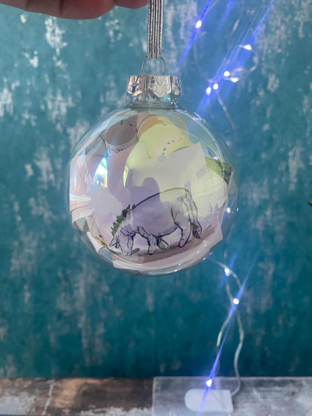 Childrens Book Bauble, Winnie the Pooh Colour, Glass Ornament - Etsy