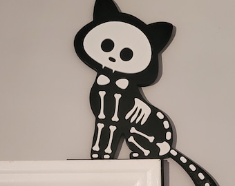 Spooky Skeleton Cat Halloween Door Frame Décor - Etsy UK