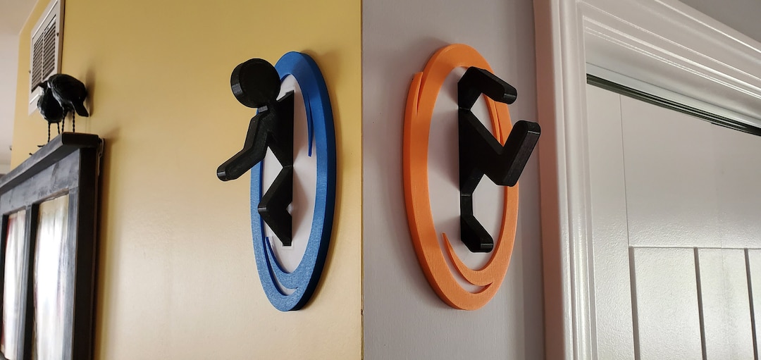 Portal Wall Art, Home Decoration. Big Blue and Orange Portal, 3d Art - Etsy