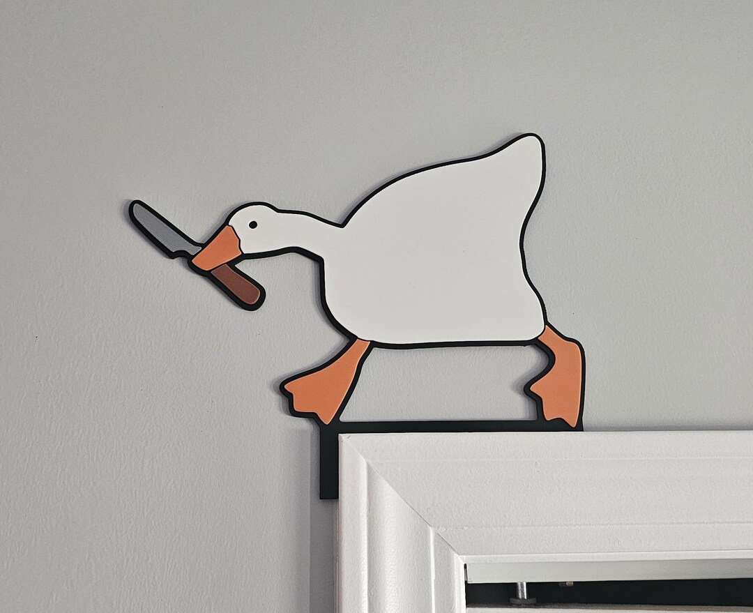 3D Printed Goose With Knife: Door Frame Corner Decoration - Etsy