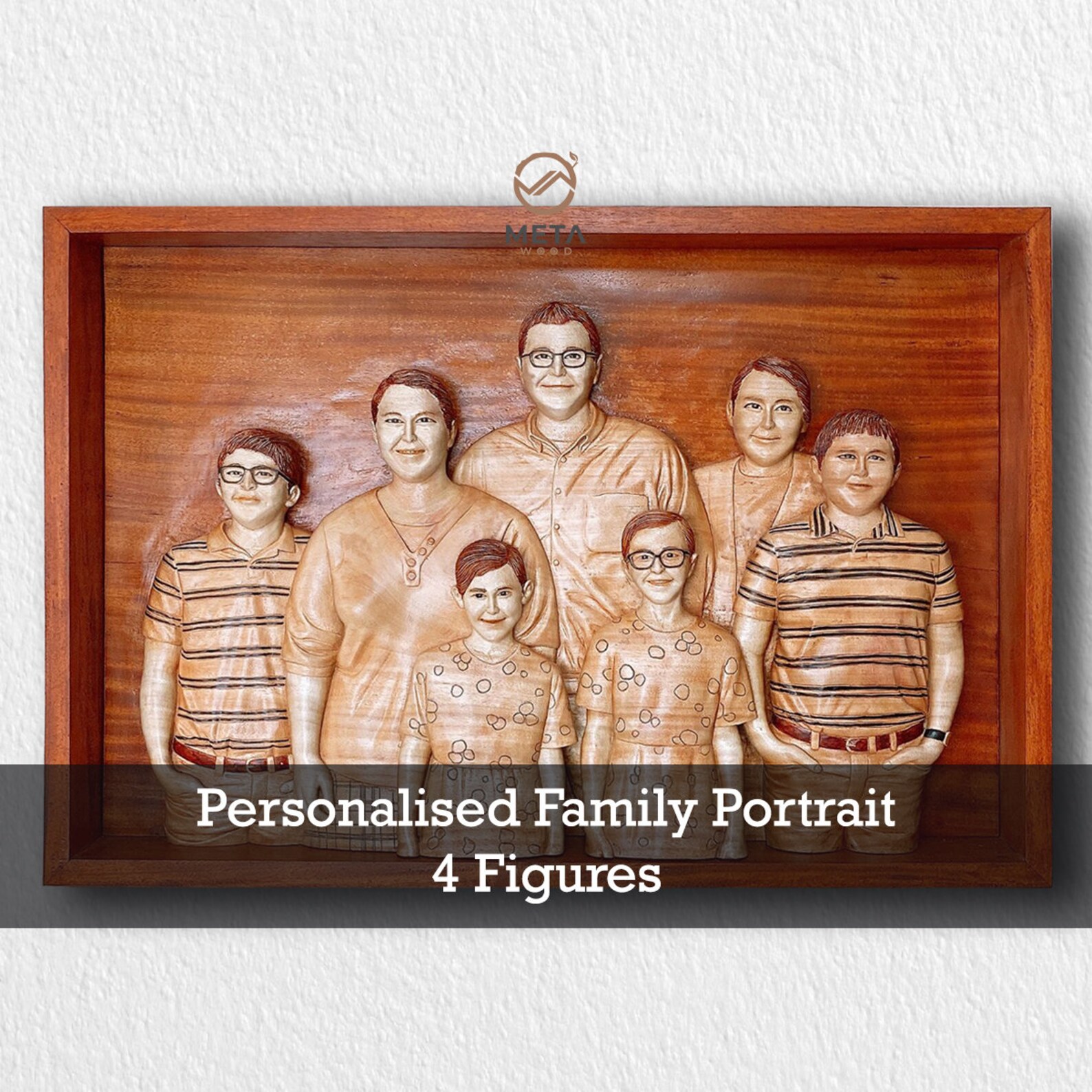 Handcarved Custom Wood Family Portrait Sculpture, Personalized Portrait ...