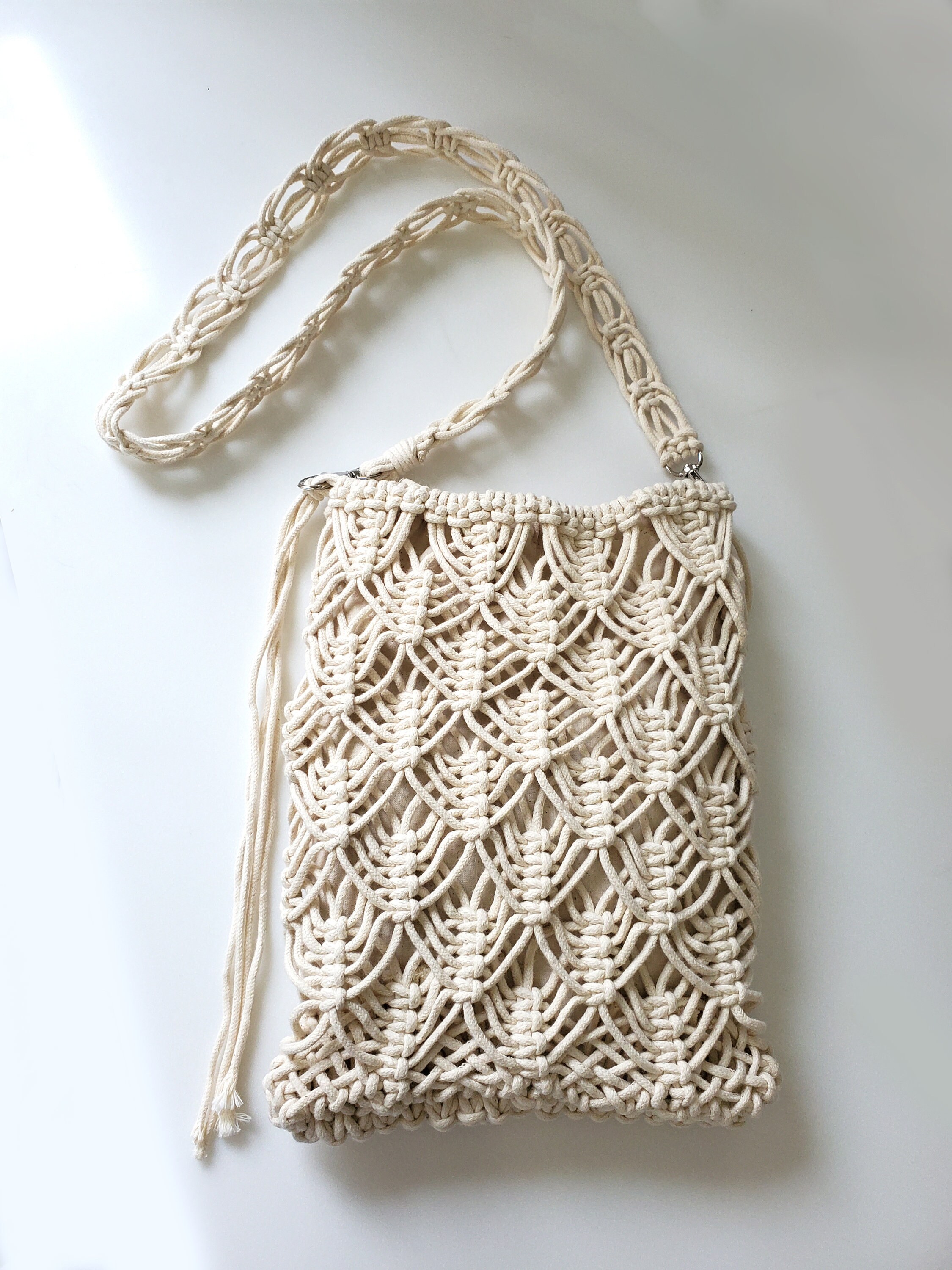 Sold-handmade Macrame Bag With Removable Inner Bag - Etsy