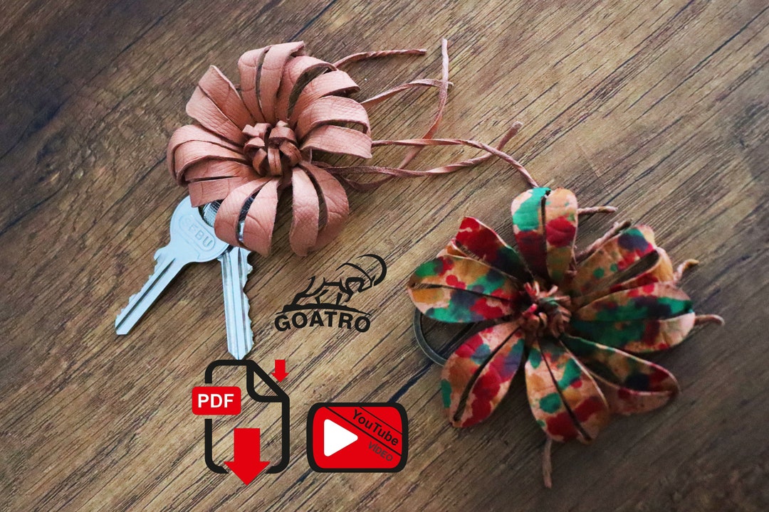 Leather Flower Pattern -PDF- Lapel Pin, Bag and Key Chain Ornament ...