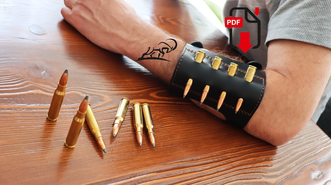 Leather Shooting Bracelet for Hunters - Ammo Storage - Special Design ...