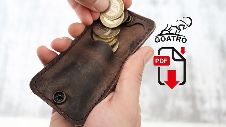 Mini Coin Purse Pattern, PDF Leather Wallet Template Pattern - Leather ...