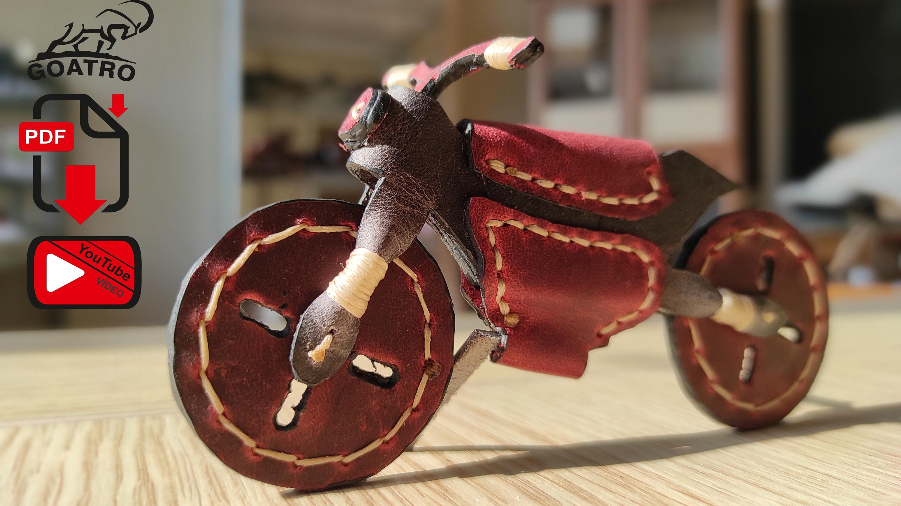 Motorcycle Leather Keychain Pattern Leather Motorcycle Pdf - Etsy