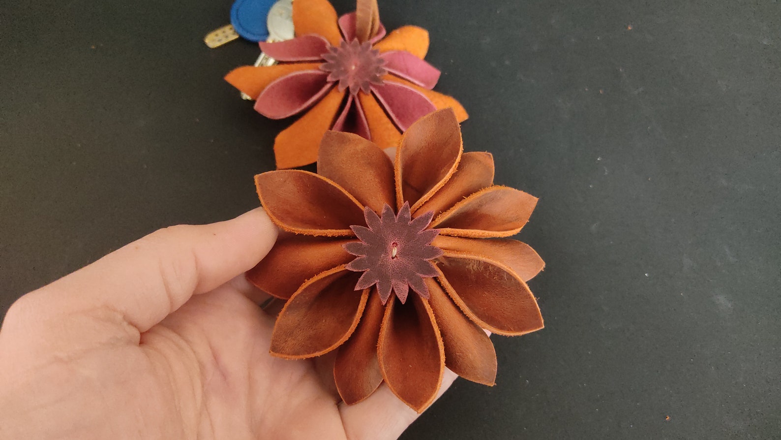 Leather Flower PDF PATTERN Lapel Pin Bag and Key Chain - Etsy