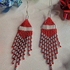 Look Dazzling in These Elegant, Sparkling, Short 3 Long Fringed, Red ...