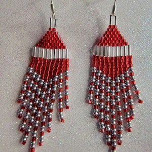 Look Dazzling in These Elegant, Sparkling, Short 3 Long Fringed, Red ...