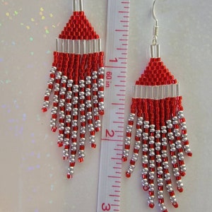 Look Dazzling in These Elegant, Sparkling, Short 3 Long Fringed, Red ...