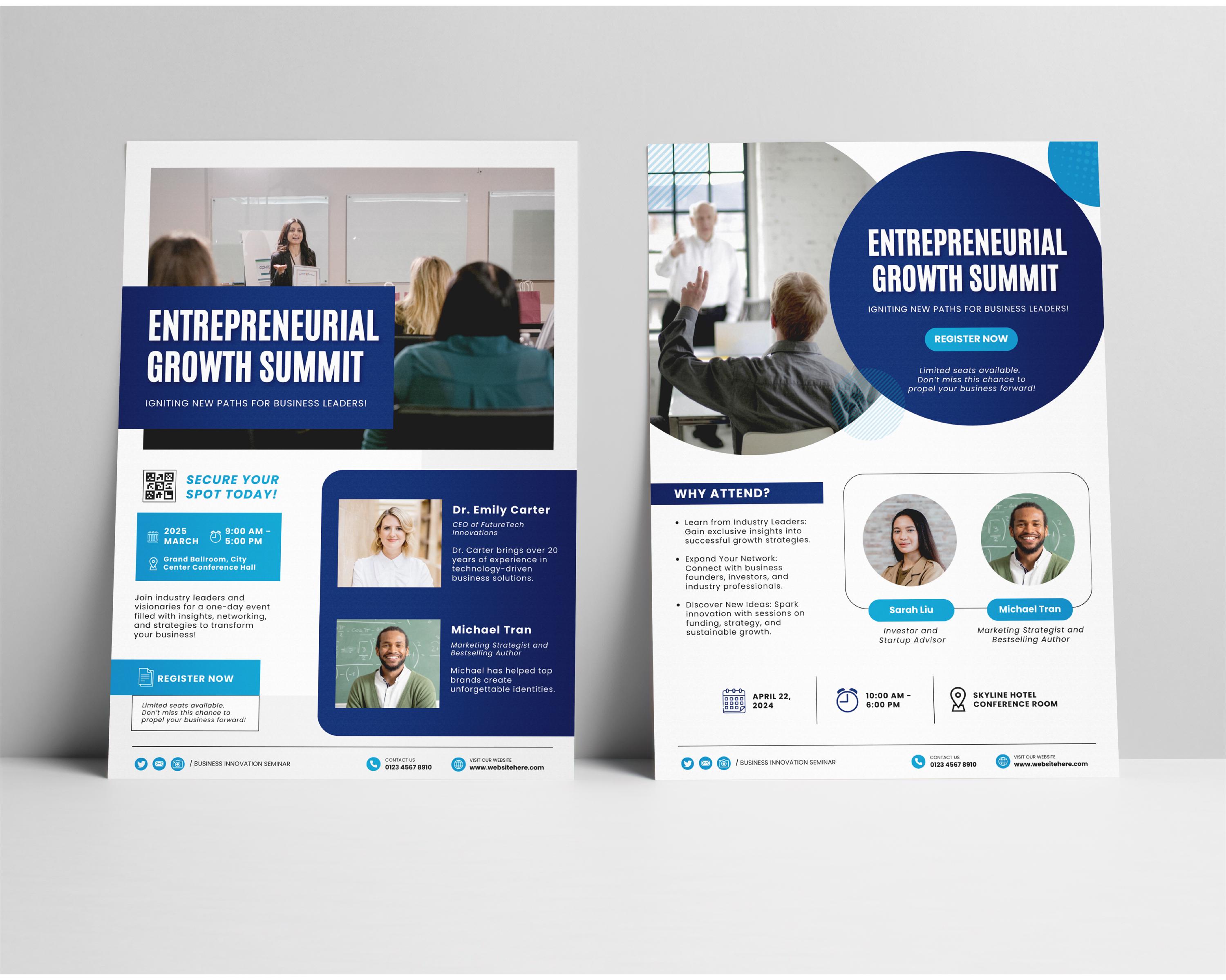 Business Seminar Professional Canva Flyer Bundle for Corporate ...