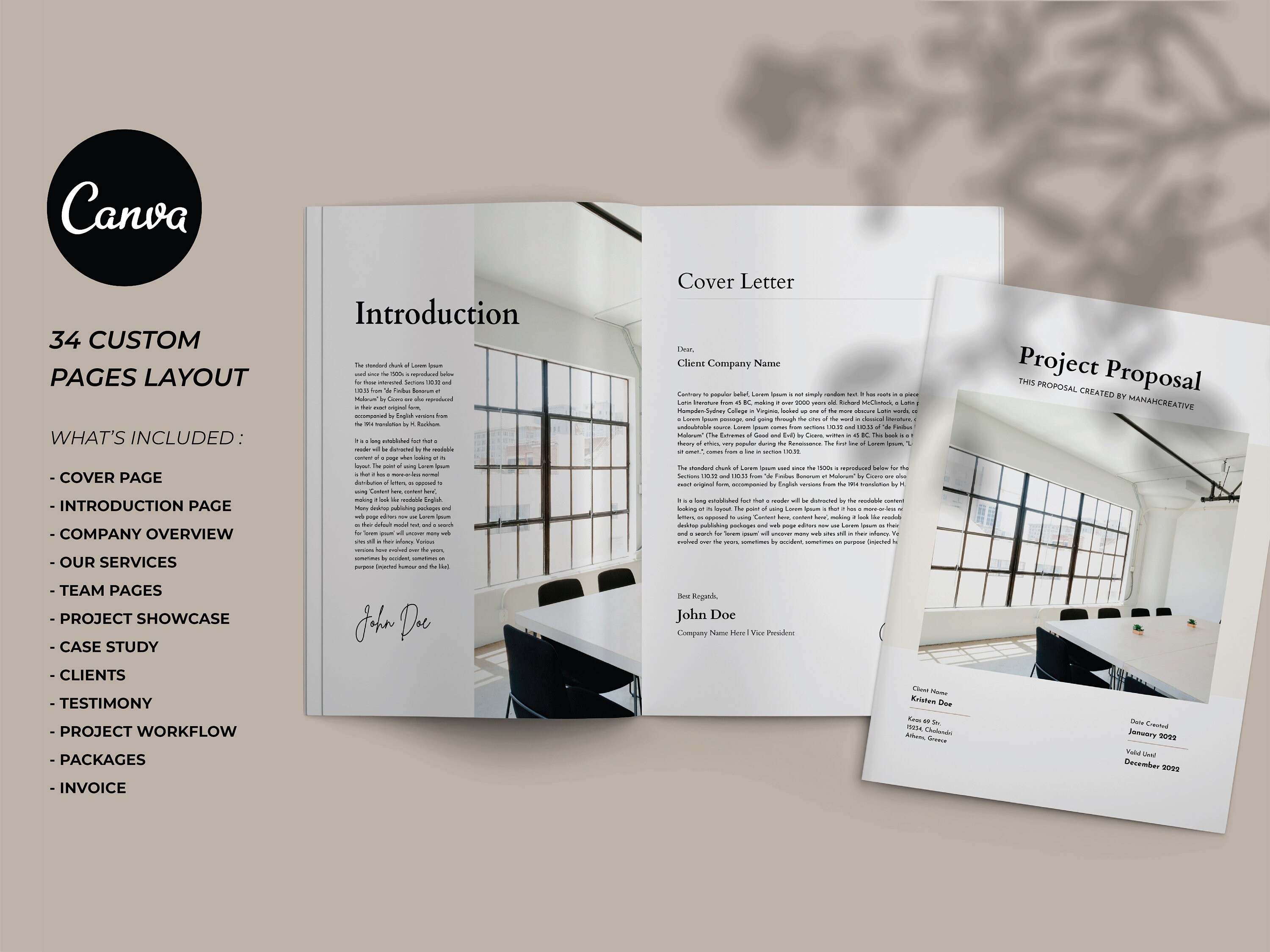 Canva Project Proposal | Client Proposal Template | Minimalist Business ...