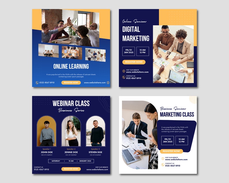 Marketing Webinar Event Template | Canva Coaching Class | Social Medium ...