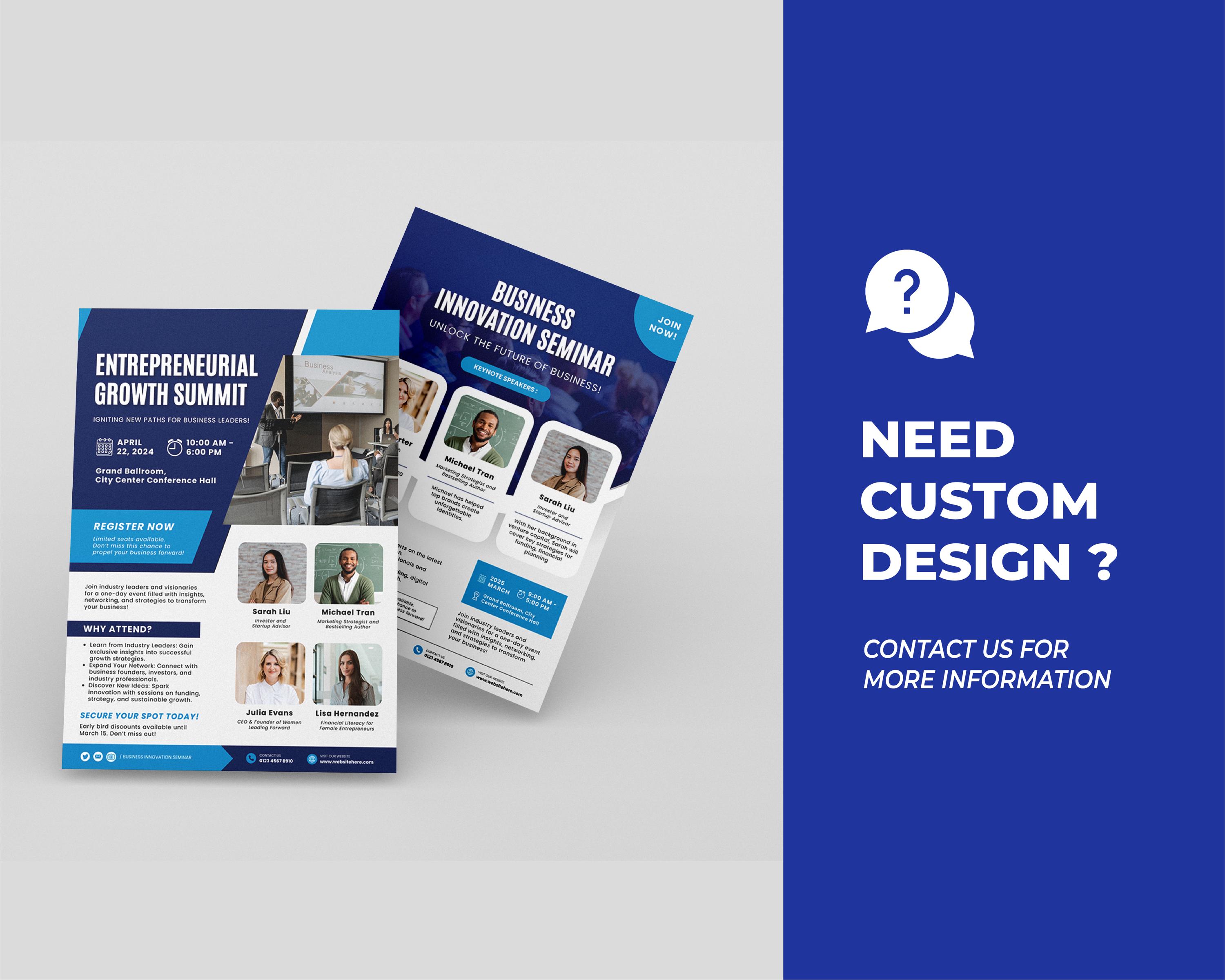 Business Seminar Professional Canva Flyer Bundle for Corporate ...