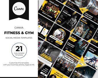 Canva Gym Template - Etsy