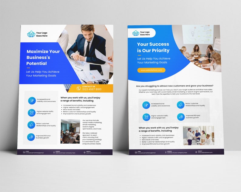 Eye-catching Flyer for Business Marketing Advertisement With Creative ...