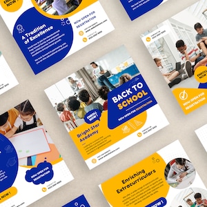 100 School Education Admission Social Media Template for Canva ...