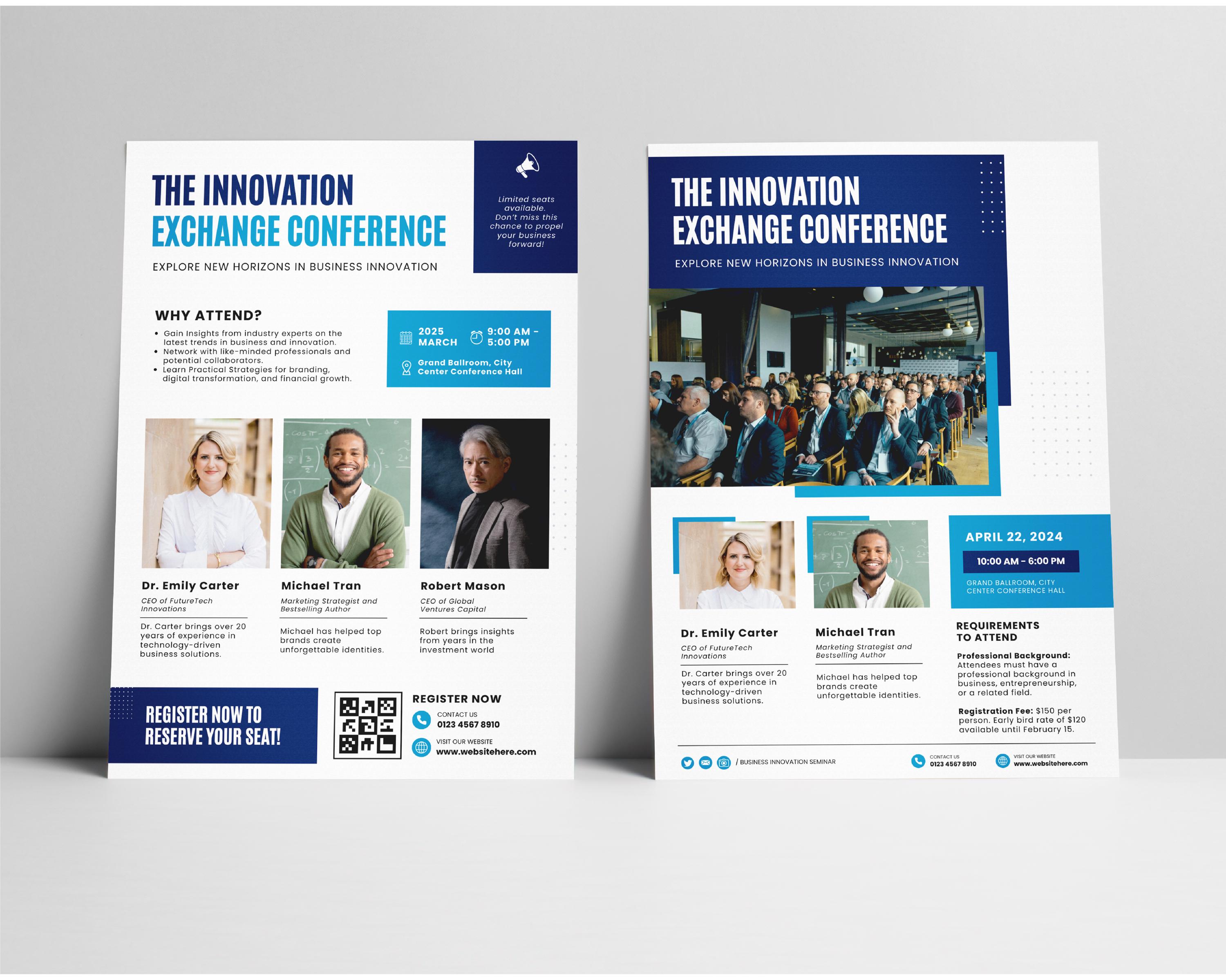 Business Seminar Professional Canva Flyer Bundle for Corporate ...