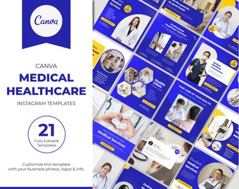 53 Medical IG Templates Post Templates Editable Post Social - Etsy
