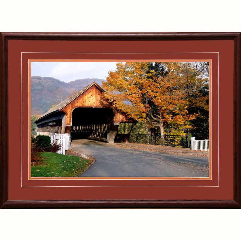 Covered Bridge, Woodstock, Vermont. Photography by David Fingerhut - Etsy