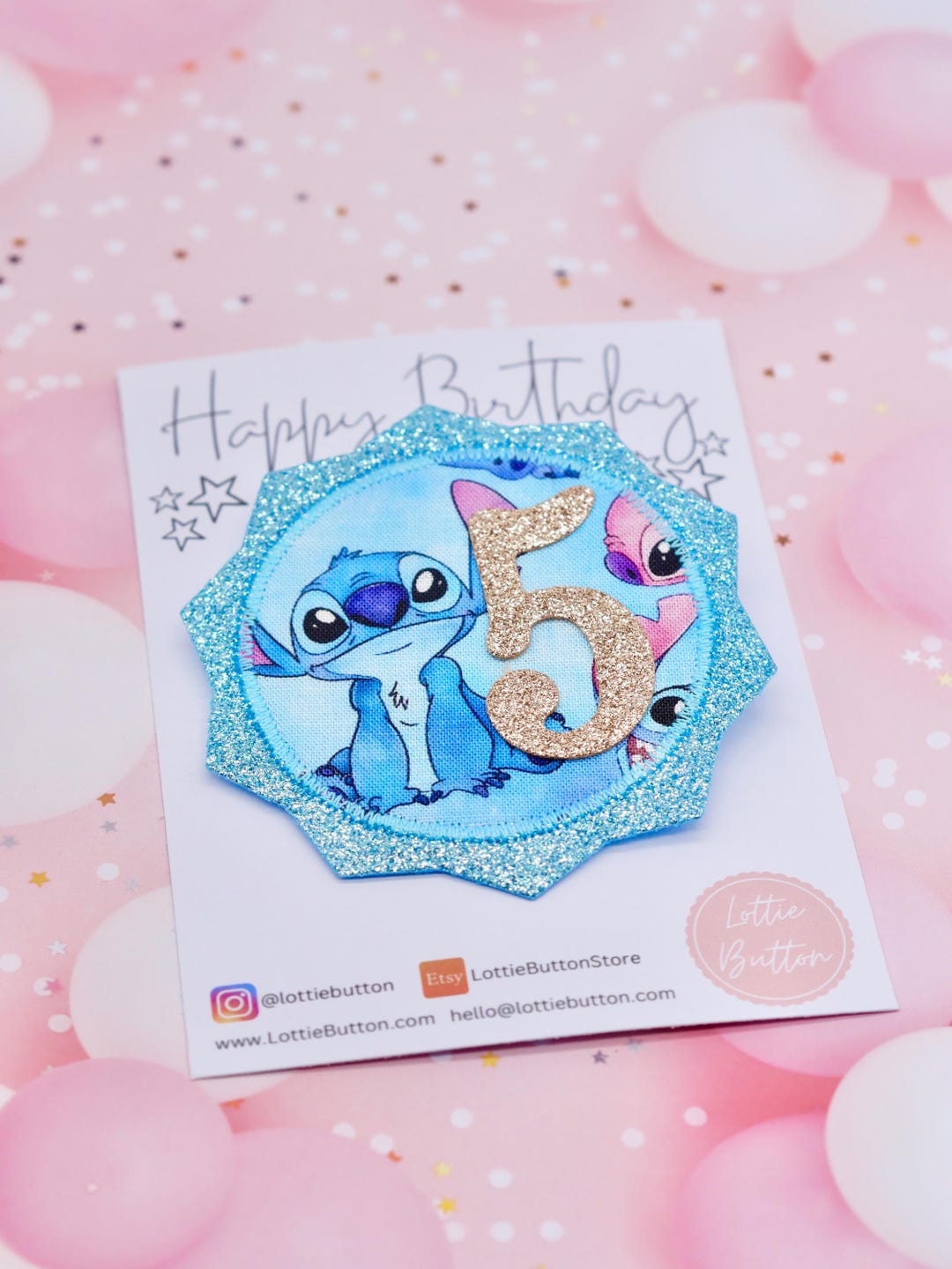 Stitch Birthday Pin Badge, Any Age Birthday Badge - Etsy