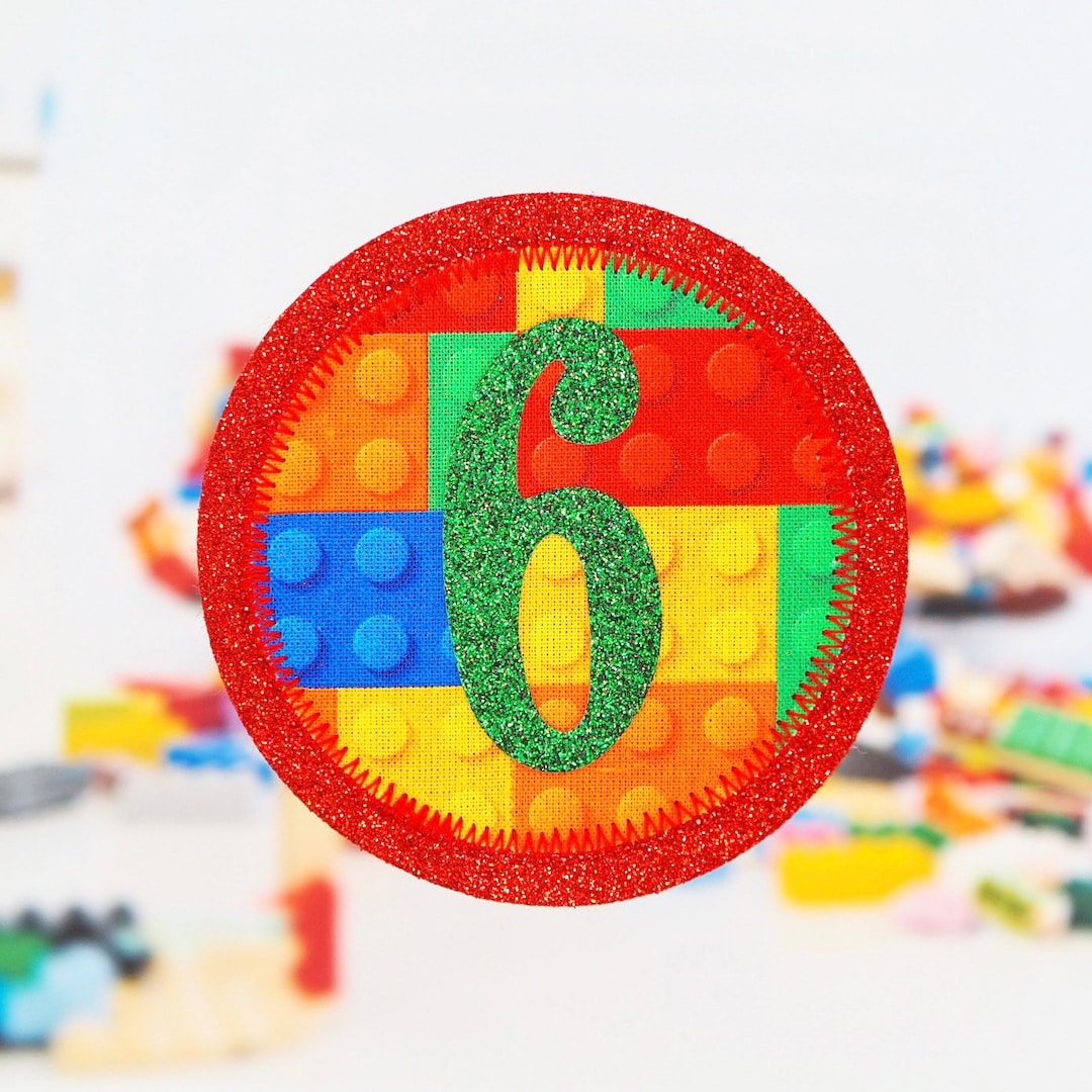 Building Blocks Birthday Badge, Boys Birthday Badge, Birthday Badge ...