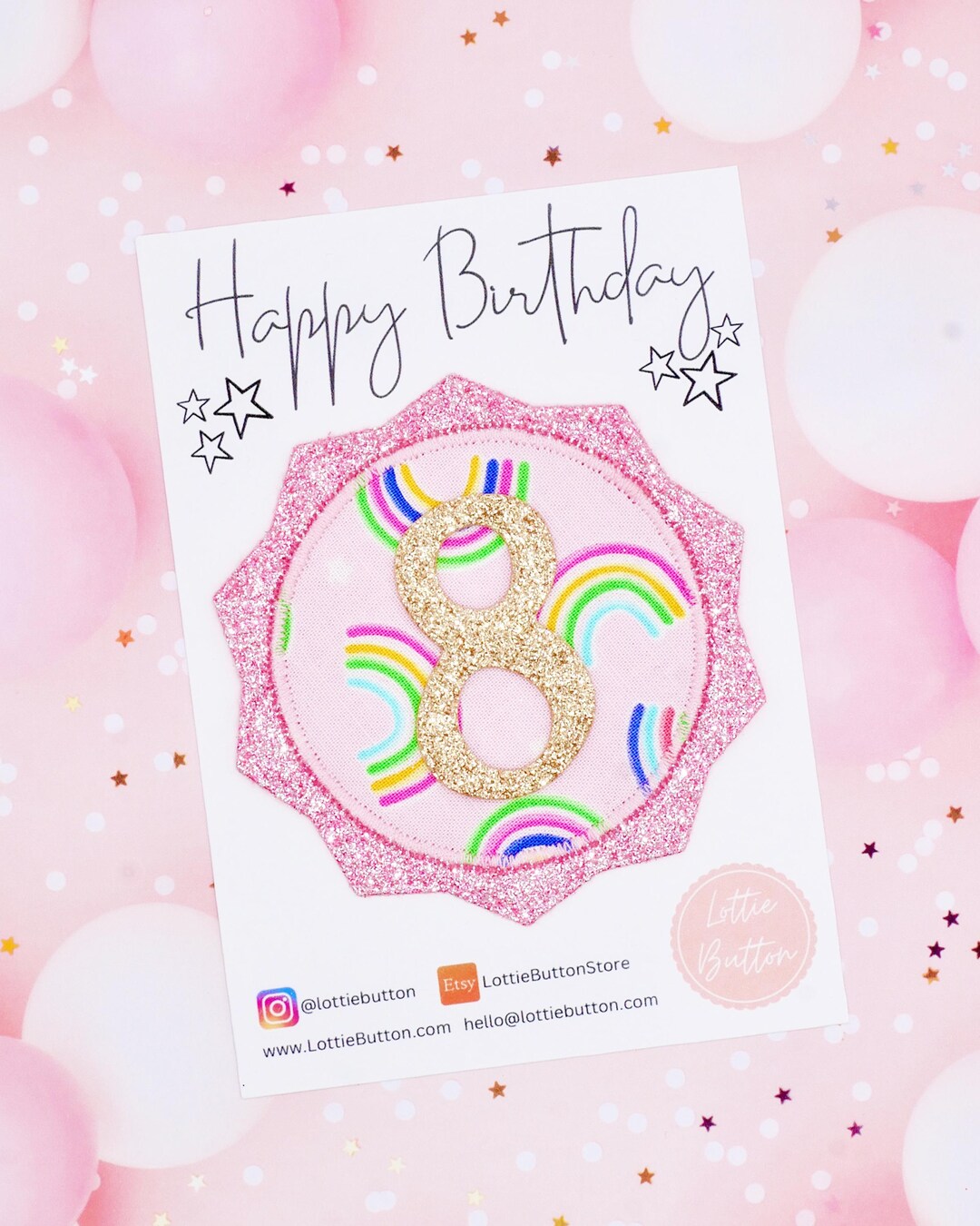 Birthday Badge Pink Rainbow, Girls Birthday Pin Badge - Etsy
