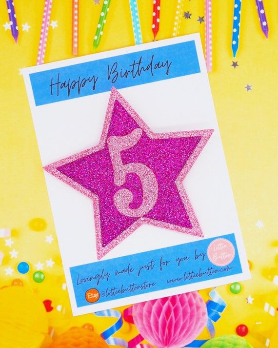 Pink Star Birthday Badge Girls Birthday Badge Birthday Pin | Etsy